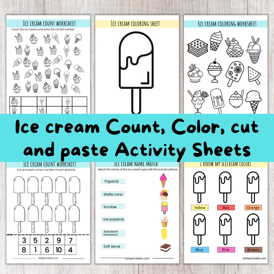 Ice Cream Coloring Bundle - Printable Coloring Pages for Toddlers ...