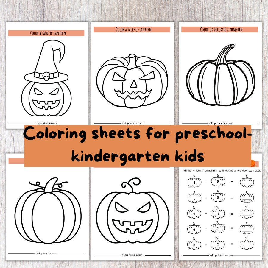 Fall Themed Learning Printable Bundle for Preschool, Kindergarten Kids ...