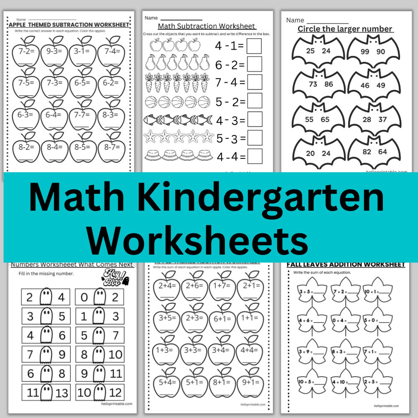 Math Addition Subtraction Missing Number, Largest Number Worksheets ...