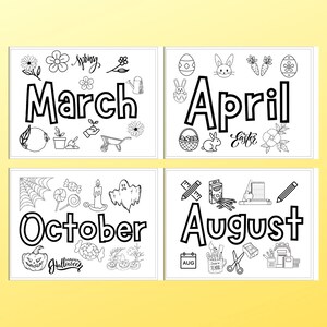 Months of the Year - 12 Printable Coloring Sheet for Teachers ...