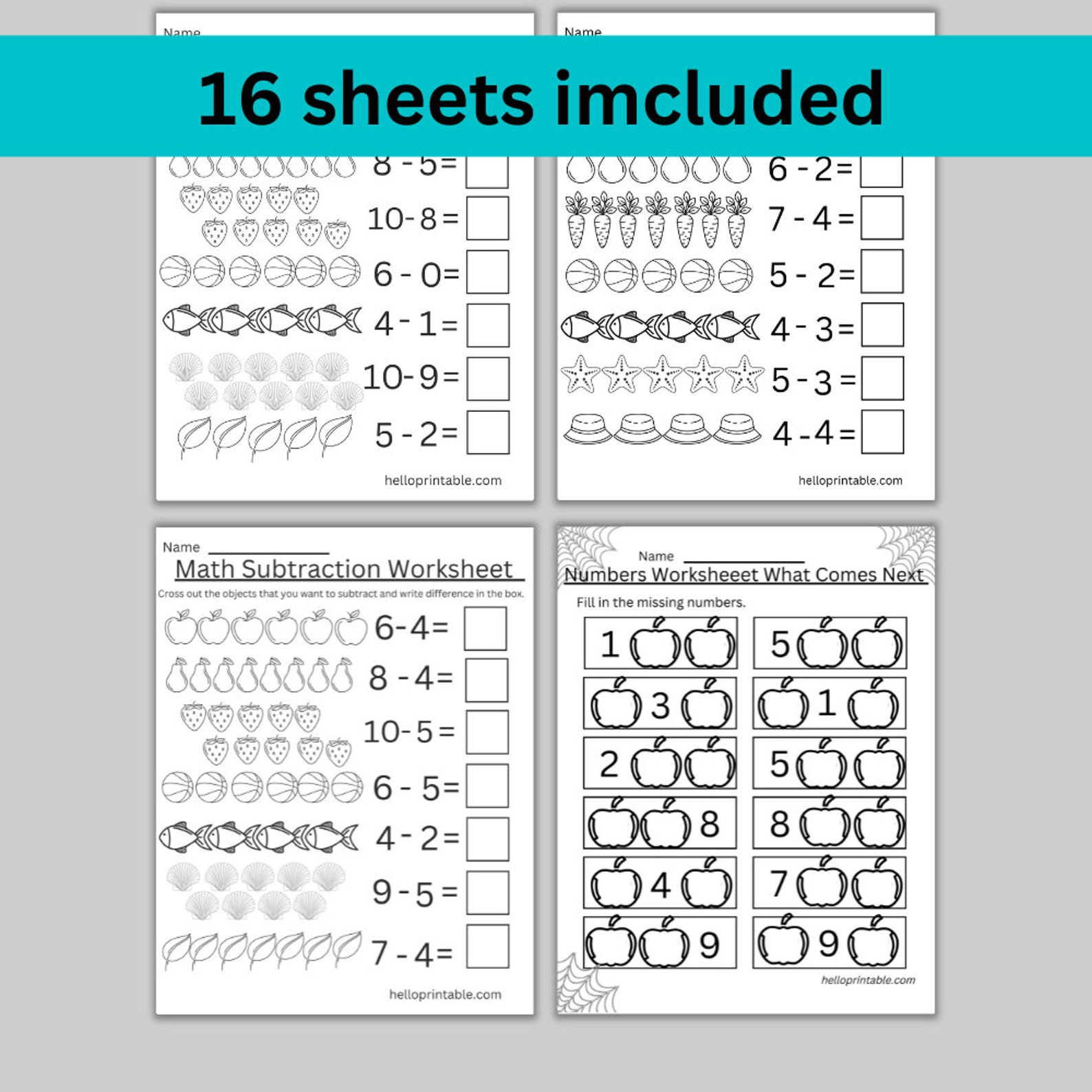 Math Addition Subtraction Missing Number, Largest Number Worksheets ...