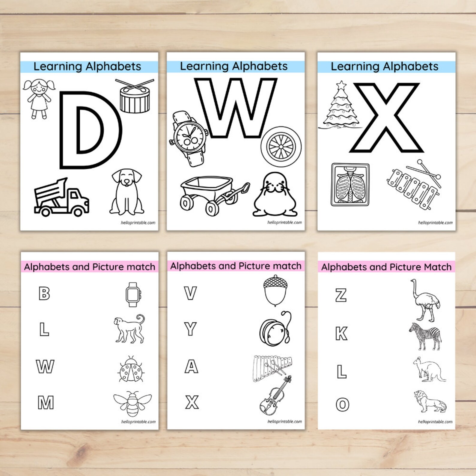 Learning Alphabets Coloring Pages With Images to Color Toddlers and ...