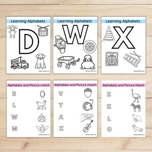 Learning Alphabets Coloring Pages With Images to Color - Toddlers and ...