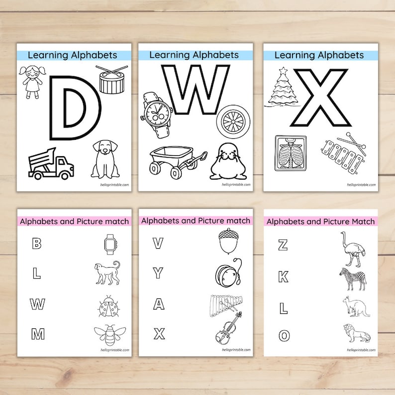 Learning Alphabets Coloring Pages With Images to Color Toddlers and ...