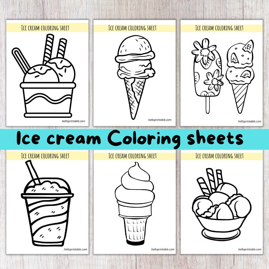 Ice Cream Coloring Bundle - Printable Coloring Pages for Toddlers ...