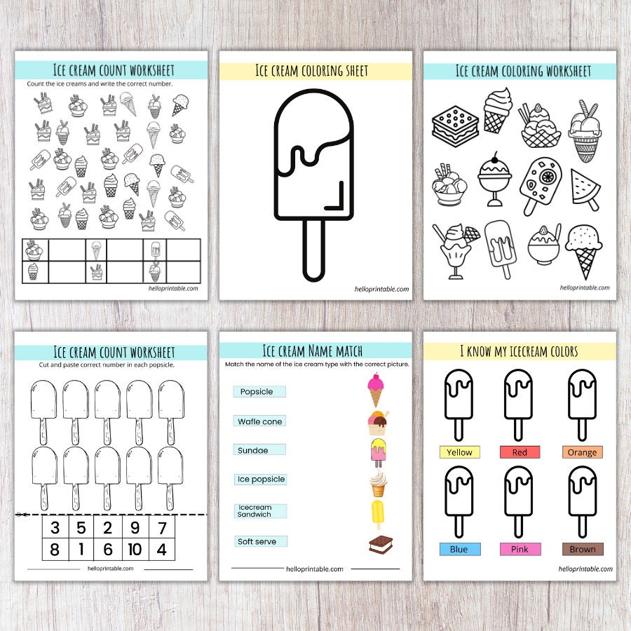 Ice Cream Coloring Bundle - Printable Coloring Pages for Toddlers ...