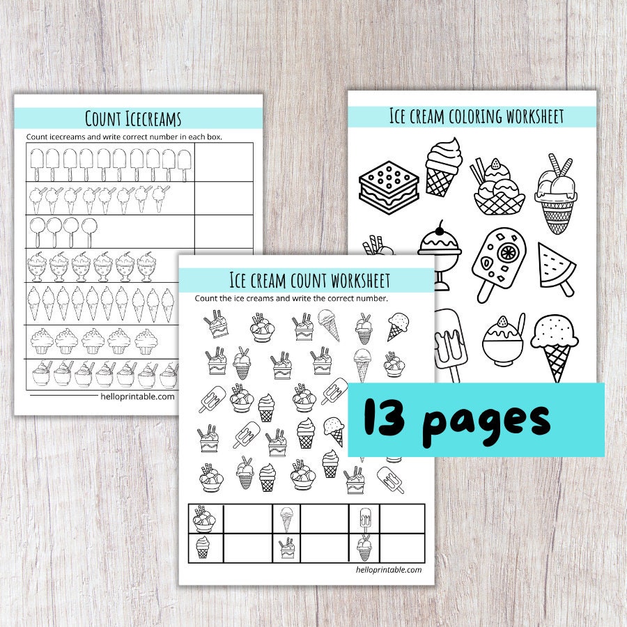 Ice Cream Coloring Bundle - Printable Coloring Pages for Toddlers ...