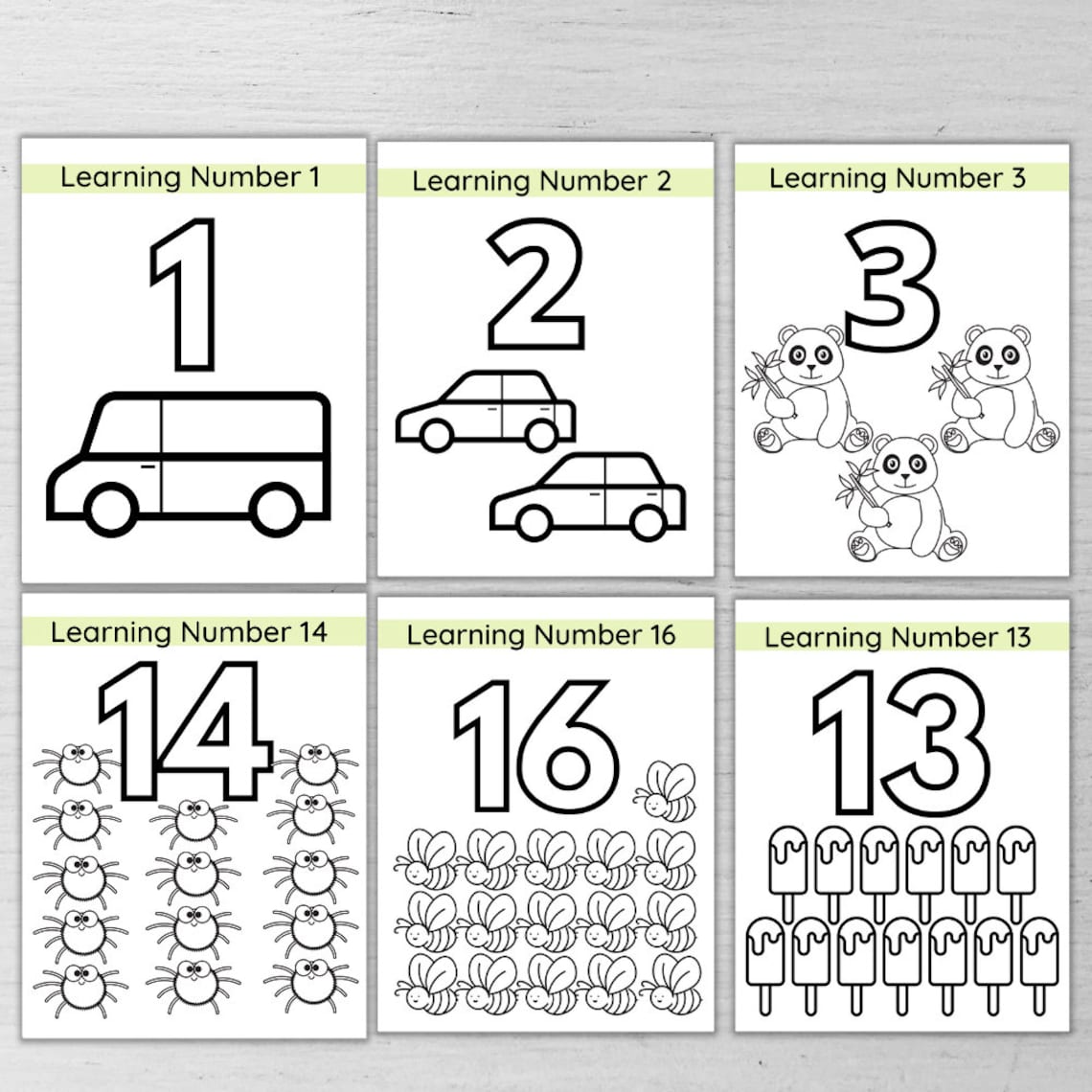 Numbers Coloring Worksheets for Preschool Kids, Toddlers - Count and ...