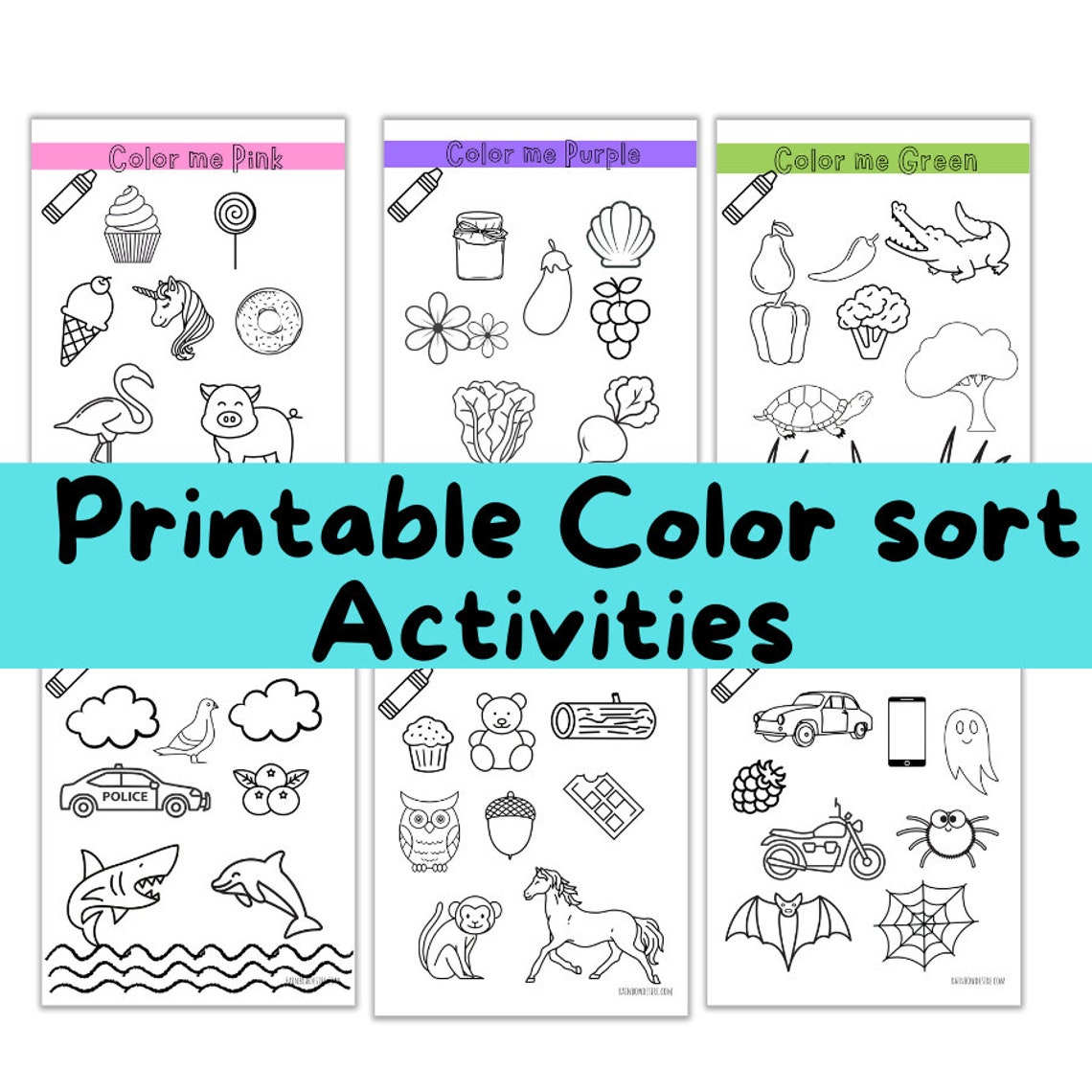 Printable Coloring Worksheets for Toddlers, Learning Colors, Toddlers ...