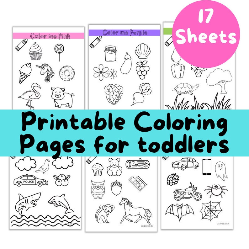 Printable Coloring Worksheets for Toddlers, Learning Colors, Toddlers ...