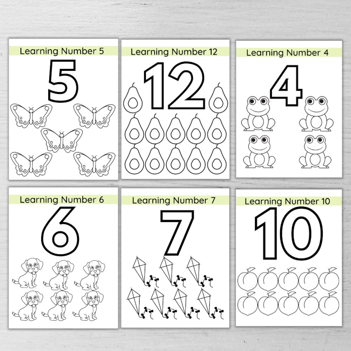 Numbers Coloring Worksheets for Preschool Kids, Toddlers - Count and ...