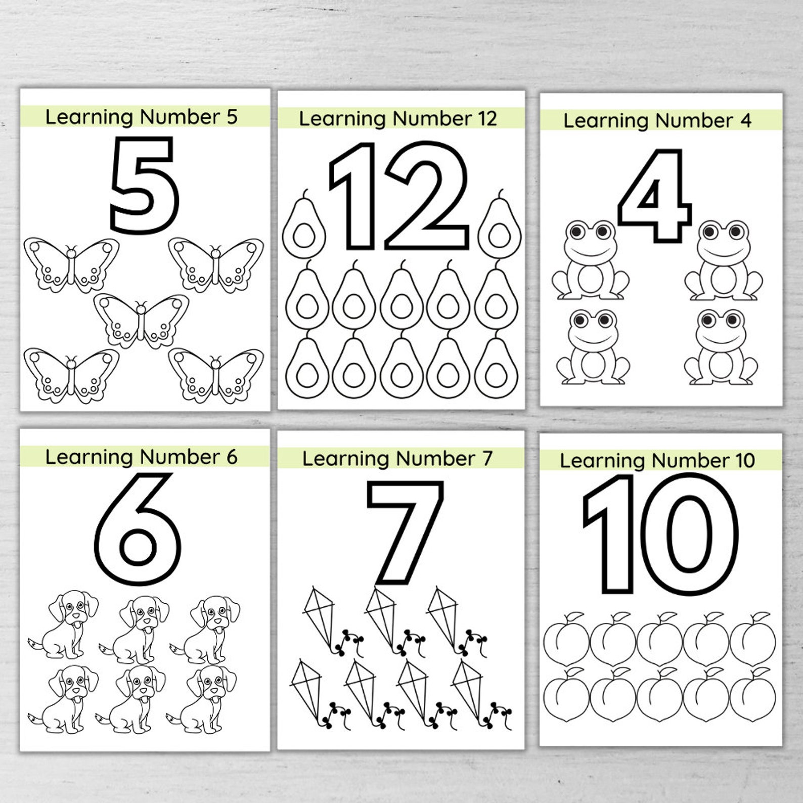 Numbers Coloring Worksheets for Preschool Kids, Toddlers - Count and ...