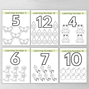 Numbers Coloring Worksheets for Preschool Kids, Toddlers - Count and ...