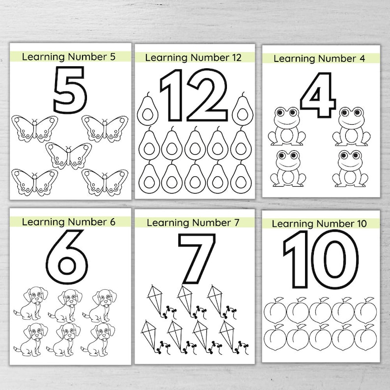 Numbers Coloring Worksheets for Preschool Kids, Toddlers - Count and ...