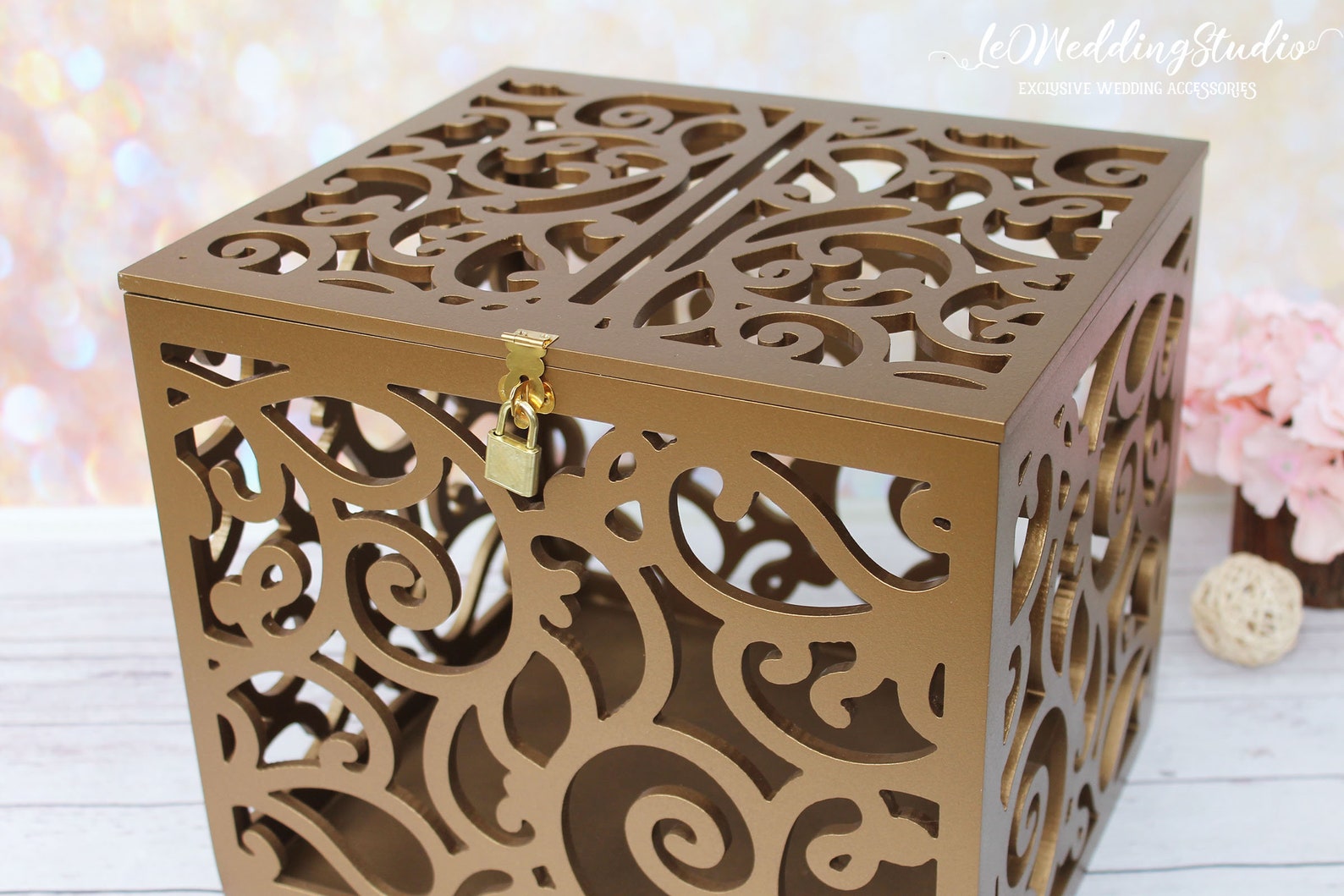 Wedding Card Box in Ancient Gold BIG Size-large Keepsake | Etsy