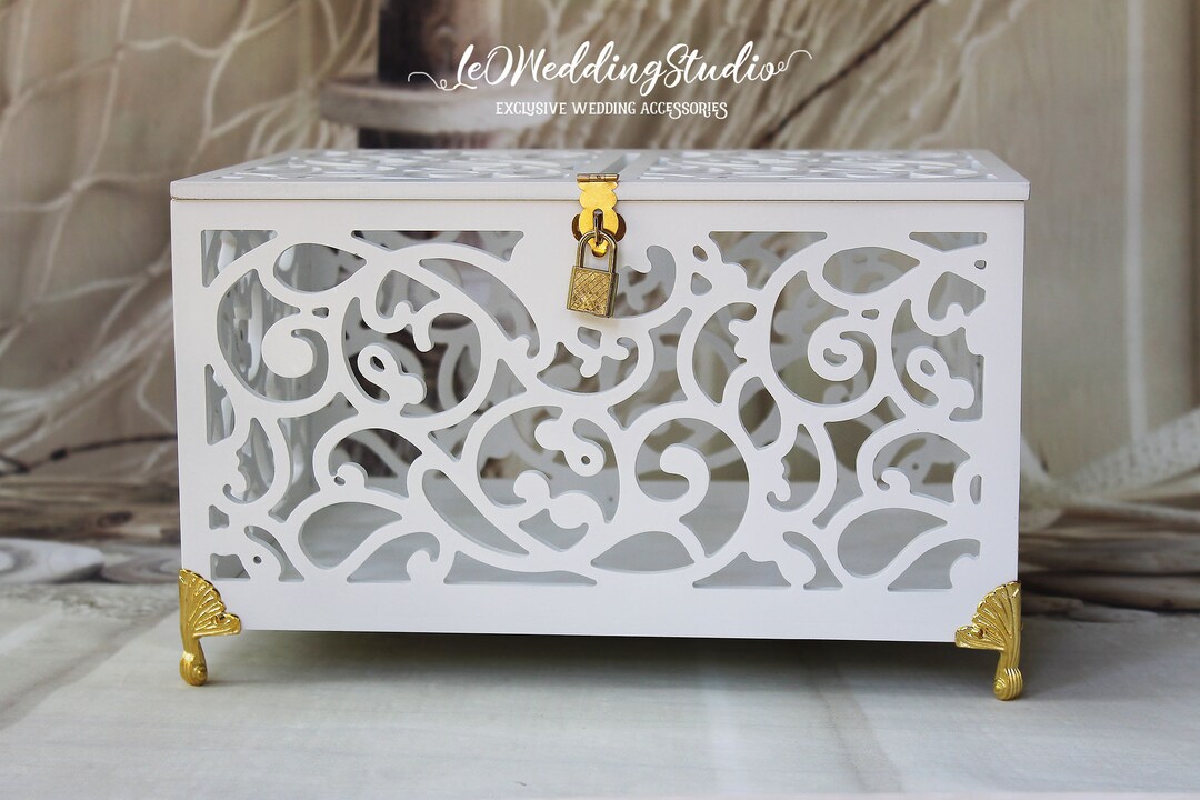 Lockable Wedding Card Money Box With Slot-wedding Card Holder With Legs ...