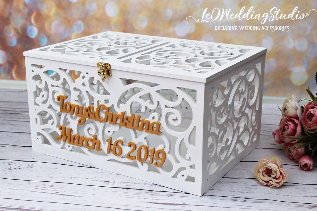 Personalized Wedding Card Money Box With Slot-wedding Card Holder With ...