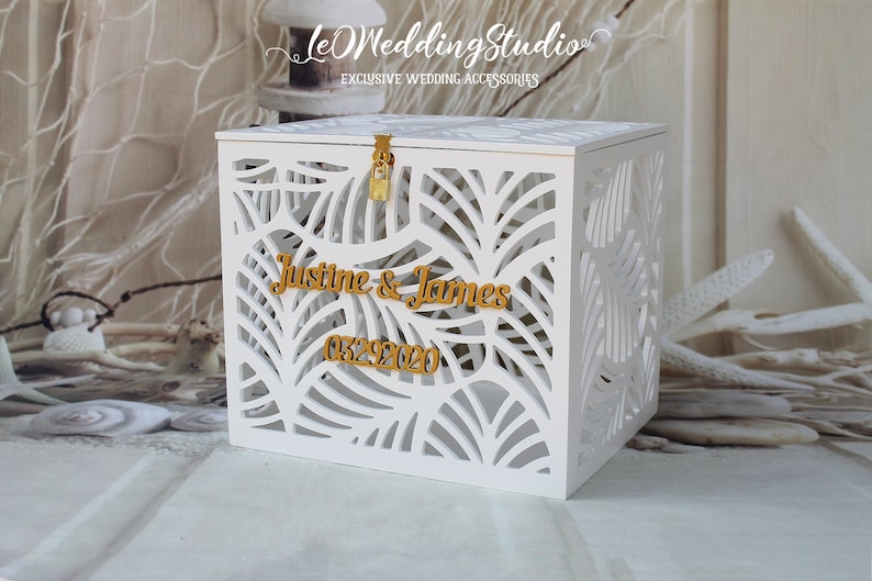 Personalized Palm Leaves Wedding Card Box-palm Fronds Wedding - Etsy