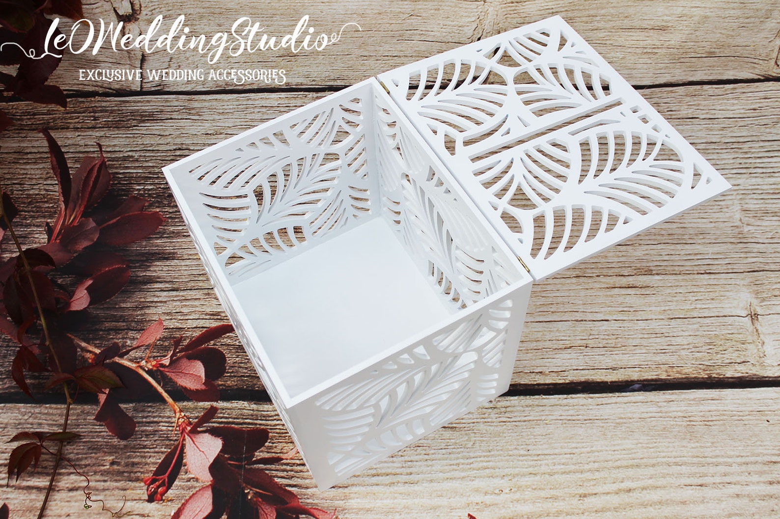 Palm Leaves Wedding Card Box - Palm Fronds Wedding Money Box - Tropical ...