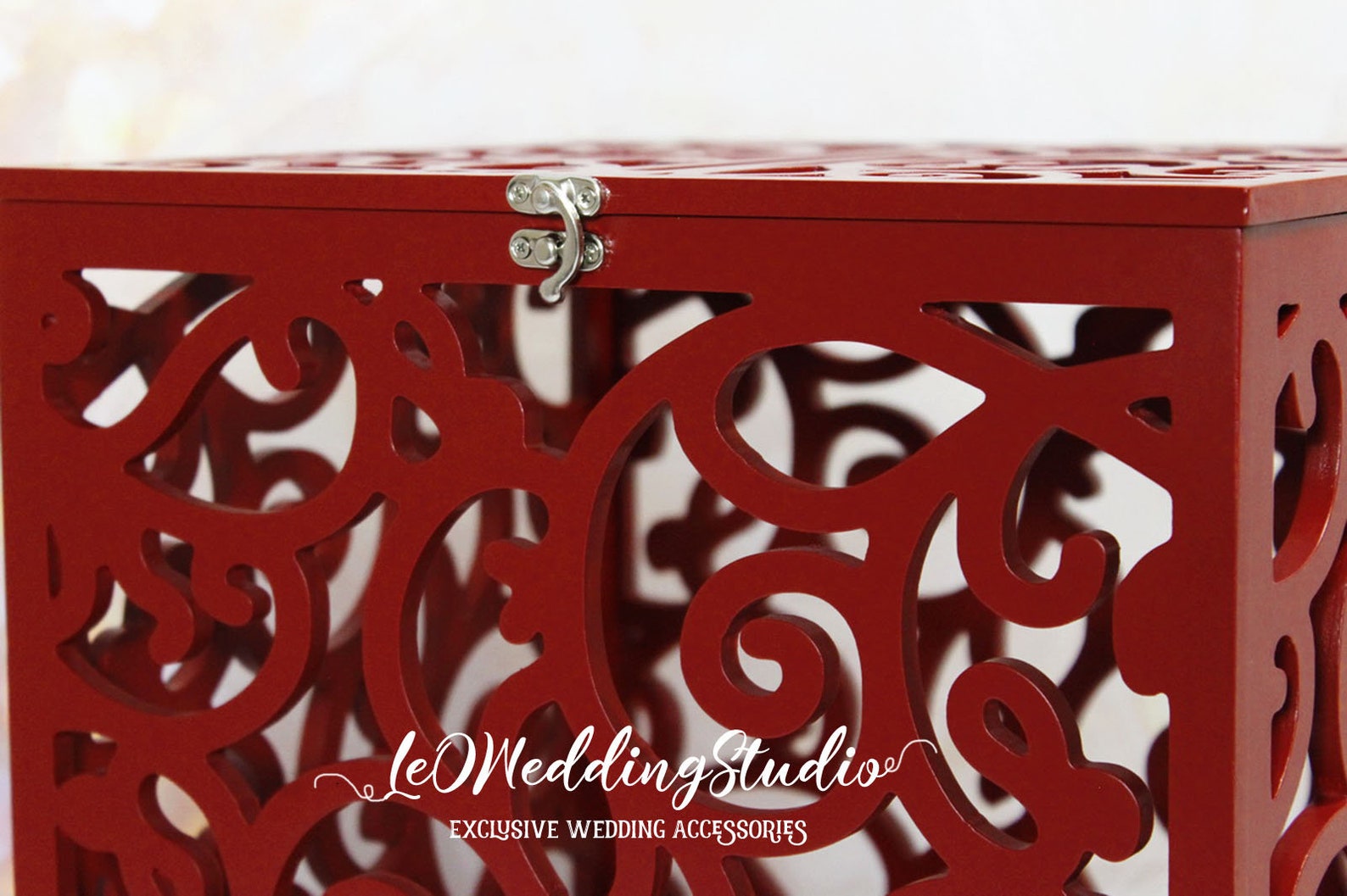 Wedding Card Box BIG SIZE in Cherry Red-Gift-Plywood | Etsy