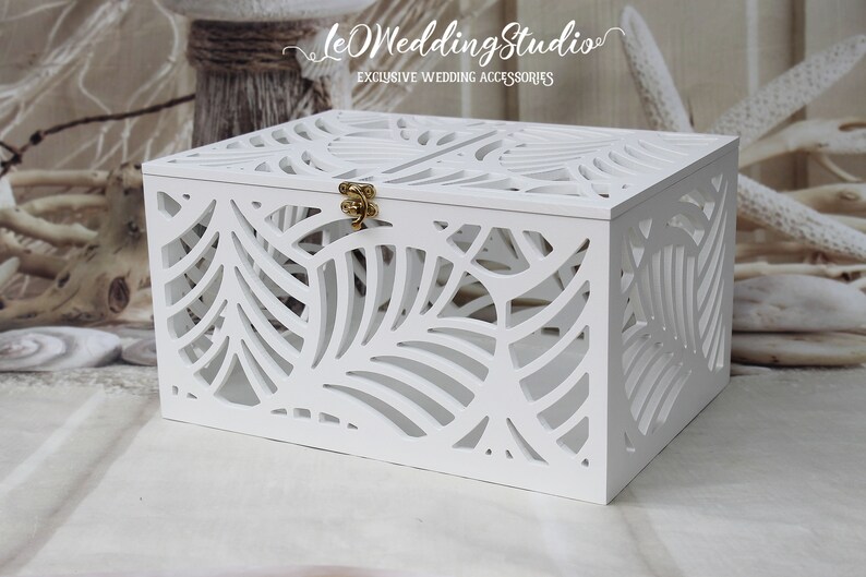 Black Palm Leaves Wedding Card Box-palm Fronds Money - Etsy
