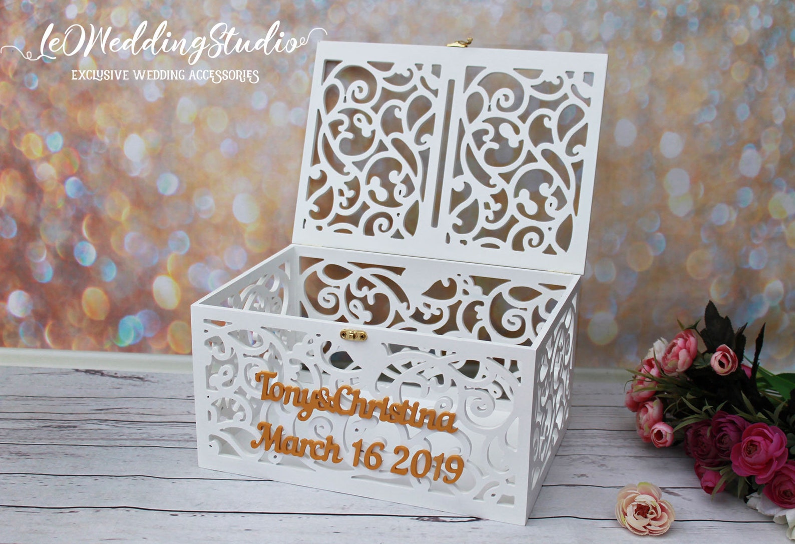 Personalized Wedding Card Money Box With Slot-wedding Card Holder With ...