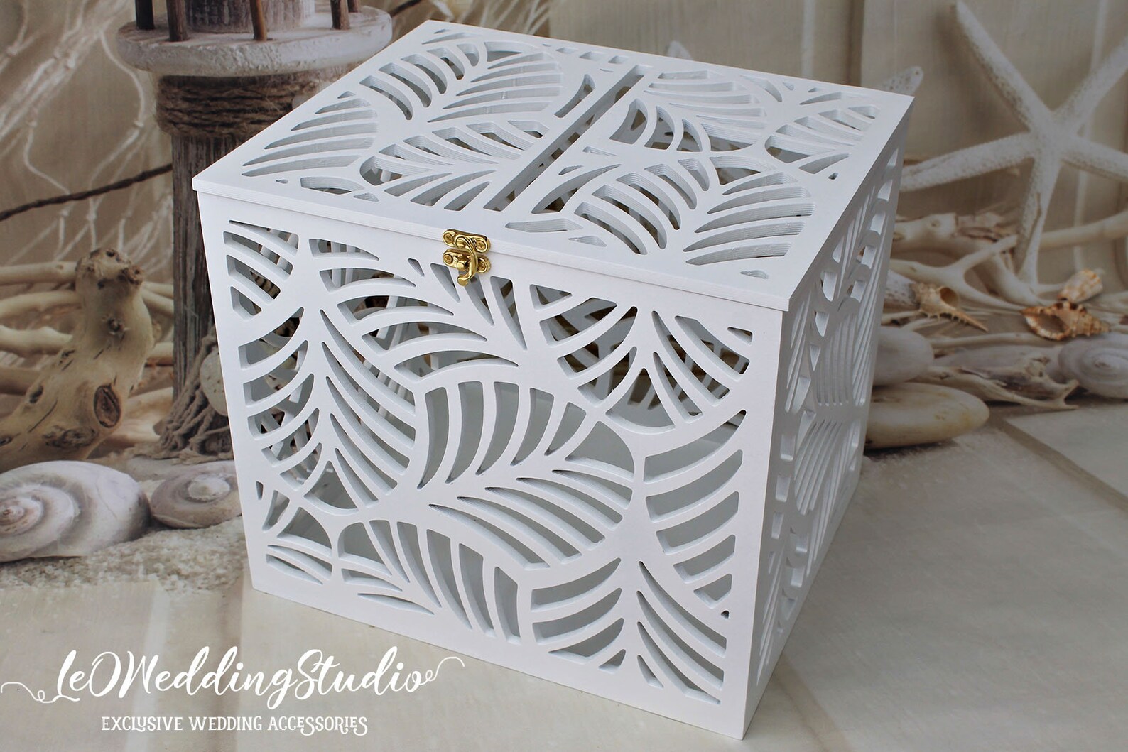 Palm Leaves Wedding Card Box&ring Box-palm Fronds Wedding Set-tropical ...