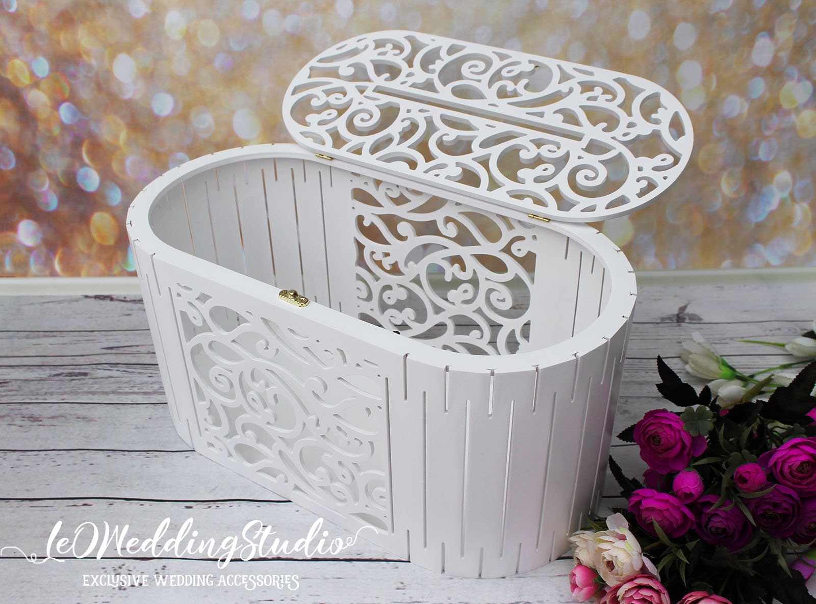 Wedding Card Money Box With Monogram-designer Big Keepsake Box-unique ...