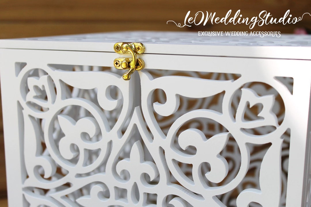 Lockable Wedding Card Box-wedding Gift-keepsake Box With Gold Lock ...