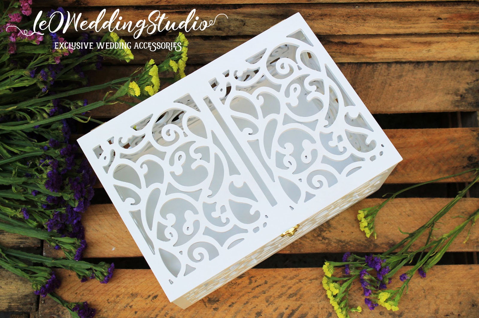 Wedding Card Box-wedding Gift-monogram Holder-lockable | Etsy