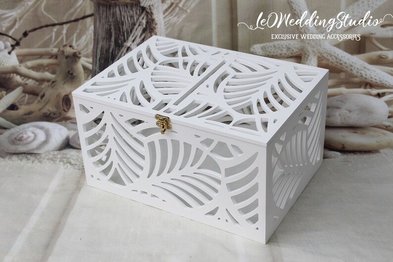 Black Palm Leaves Wedding Card Box-palm Fronds Money | Etsy