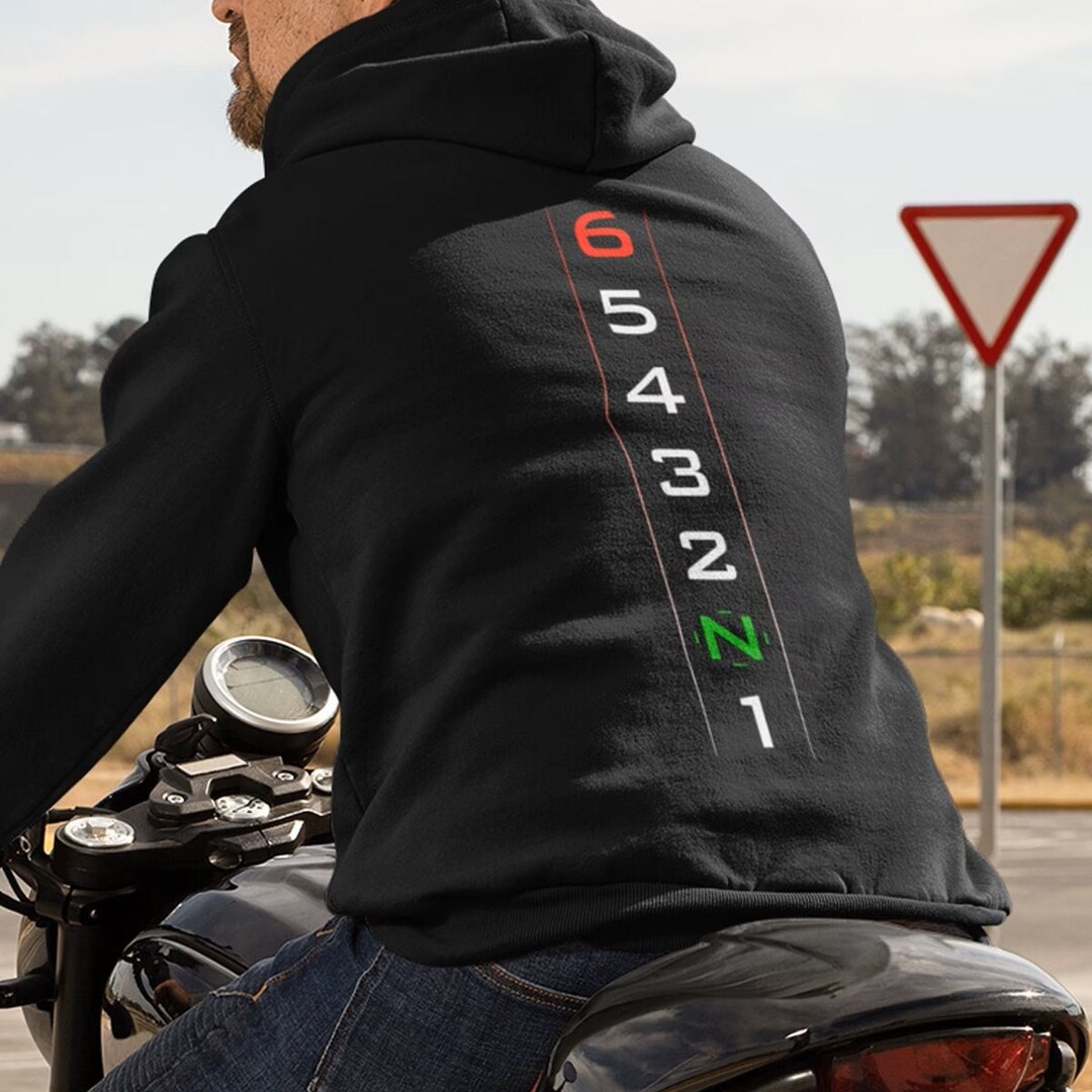 Motorcycle Riders Gear Shift Hoodie - 1N23456 FORCE - Etsy