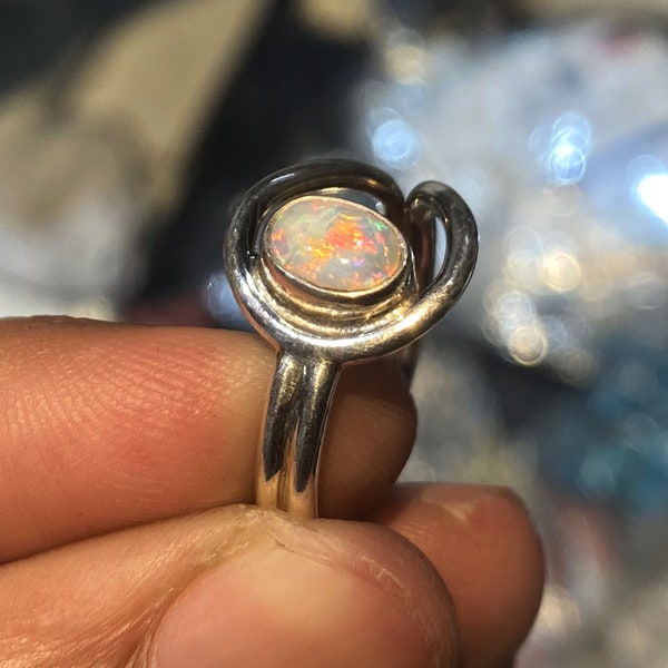 Sterling Silver Ring Opal - Etsy