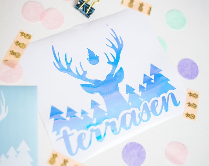 Geometric Stag of Terrasen With Crown on Fire Wooden Wall | Etsy