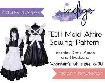 Longsleeve Maid Cosplay Pattern - Etsy