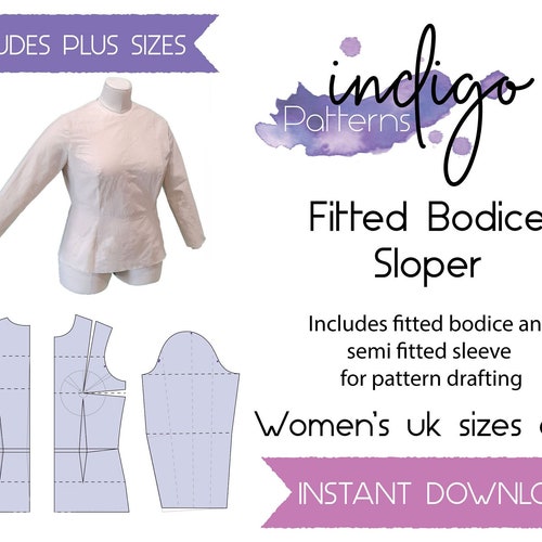 Women's Bodice Sloper Pattern for Pattern Drafting Plus - Etsy