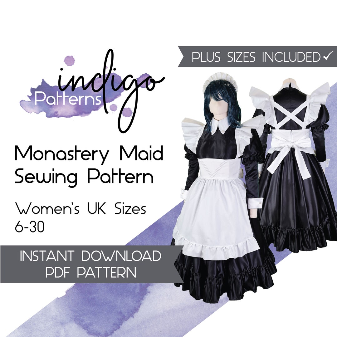 Maid Cosplay Sewing Pattern Maid Costume Pattern Digital Download Etsy