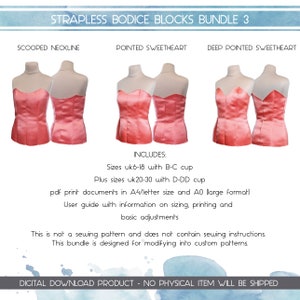 Strapless Bodice Pattern Blocks, Princess Seam Bodice Block Patterns ...
