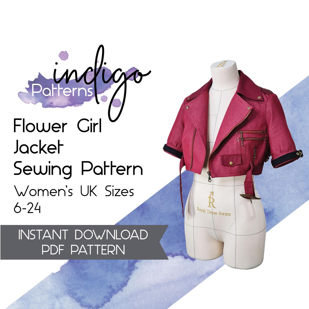 Aerith Jacket Cosplay Sewing Pattern: UK Size 6-24 (PDF Pattern) - Etsy
