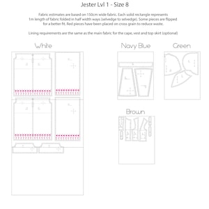 Jester Cosplay Sewing Pattern, Jester Level 1 Costume Pattern, Jester ...