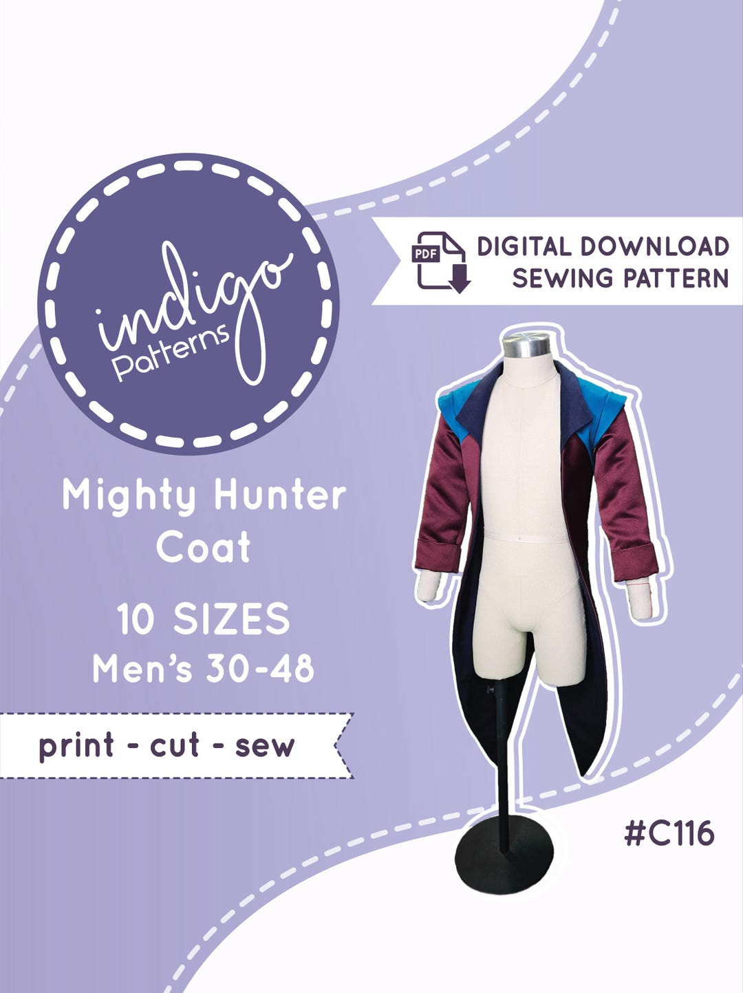 Mighty Hunter Coat Sewing Pattern for Cosplay and Ren Faire - Men's ...