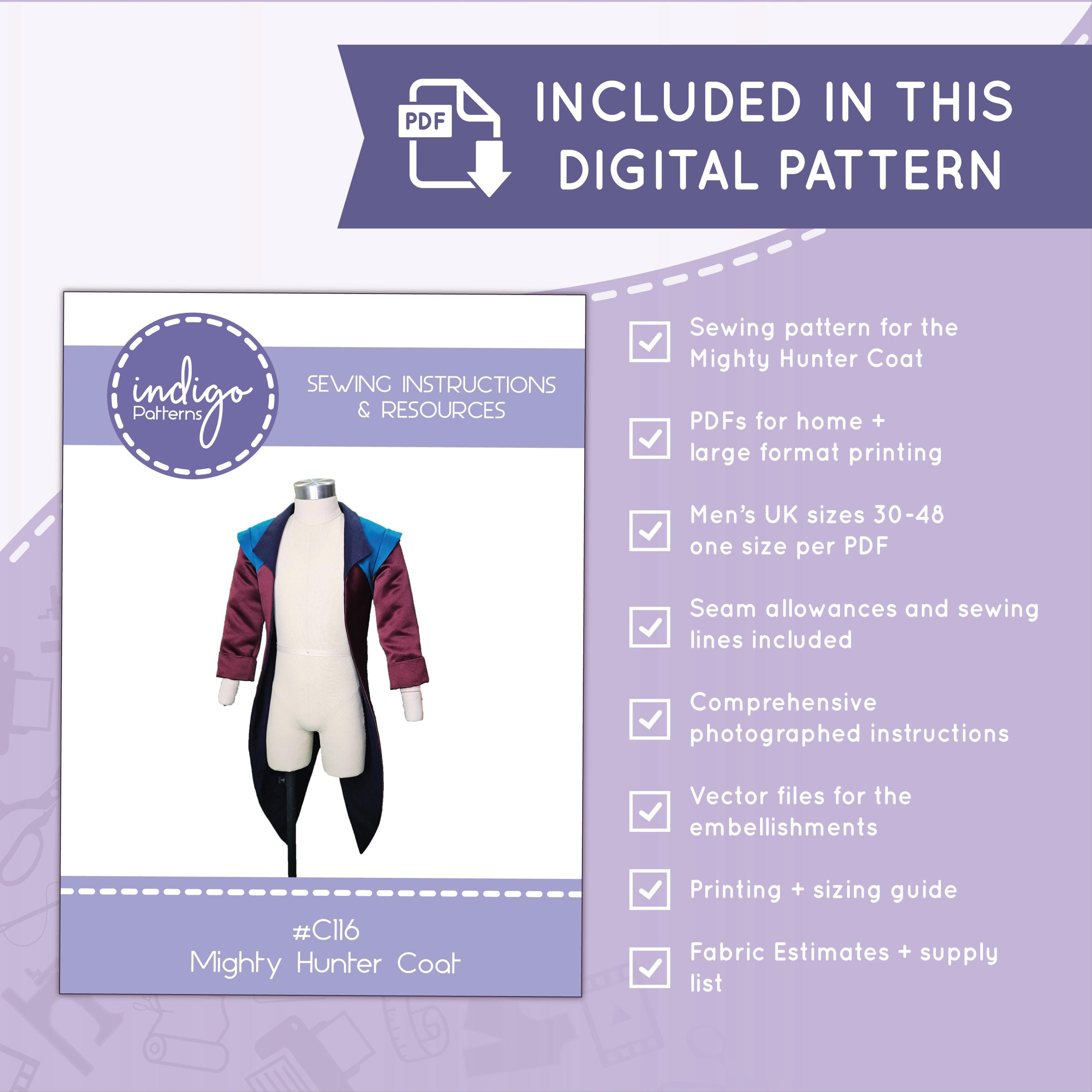 Mighty Hunter Coat Sewing Pattern for Cosplay and Ren Faire - Men's ...