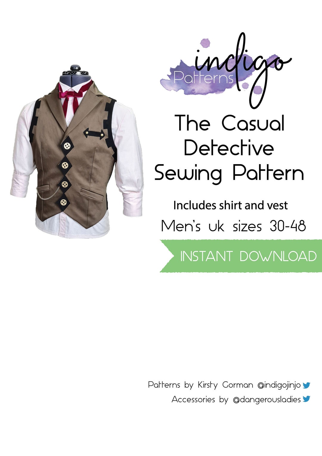 Casual Wear Sherlock Sewing Pattern Sherlock Cosplay Pattern - Etsy
