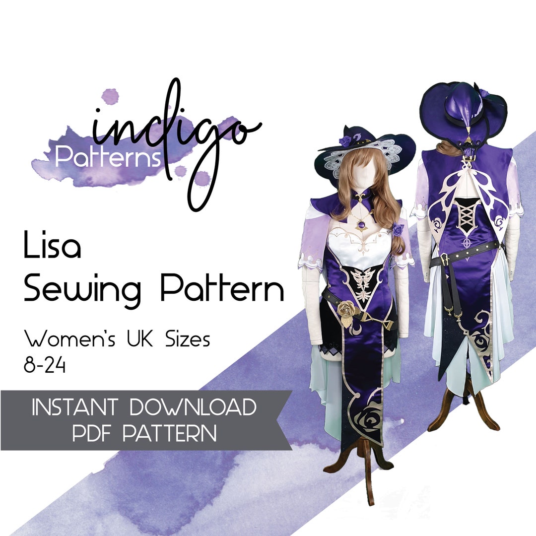 Lisa Genshin Impact Cosplay Sewing Pattern: Women's Costume (PDF ...