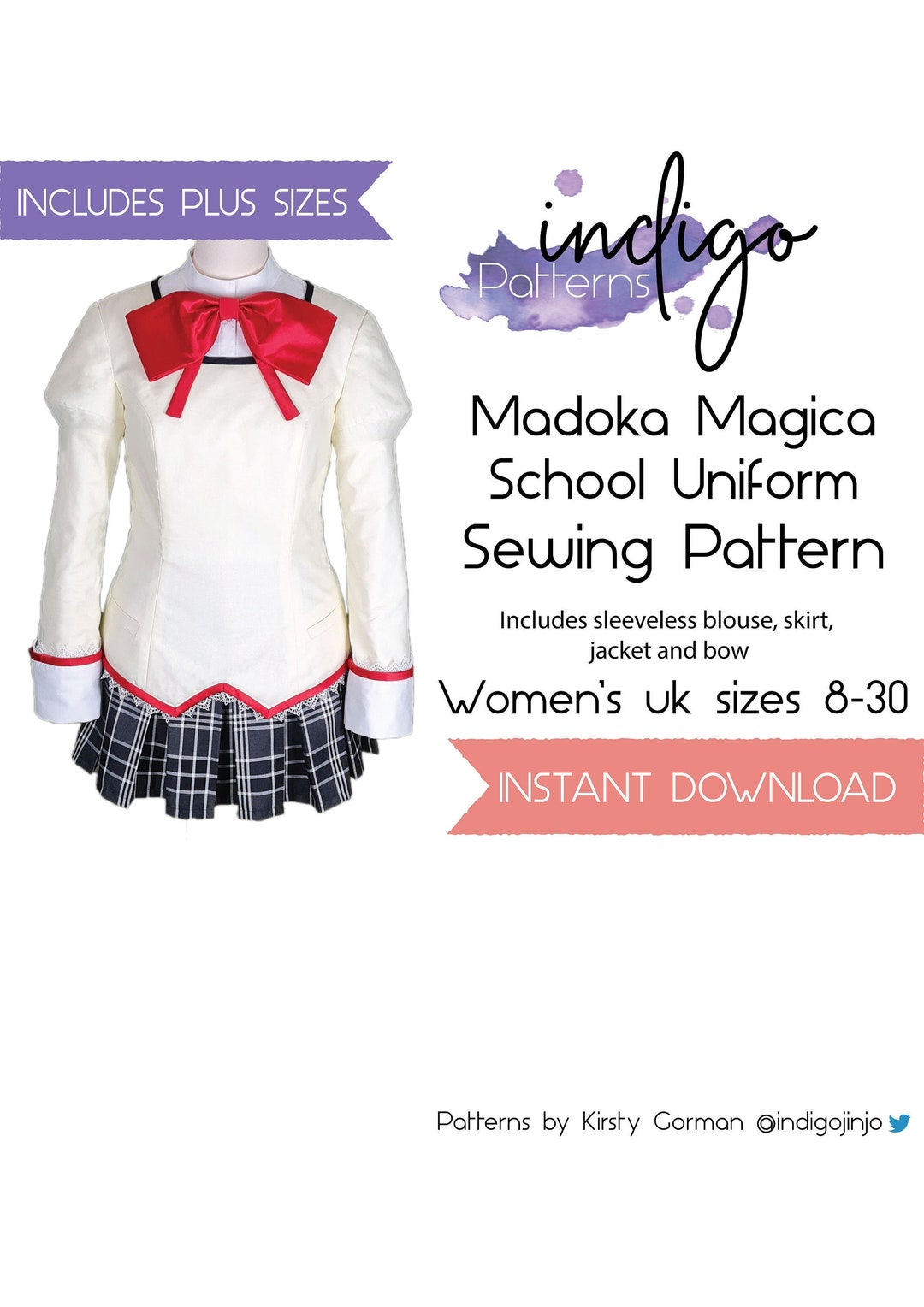 Magical Girl School Uniform Sewing Pattern Magical Girl - Etsy