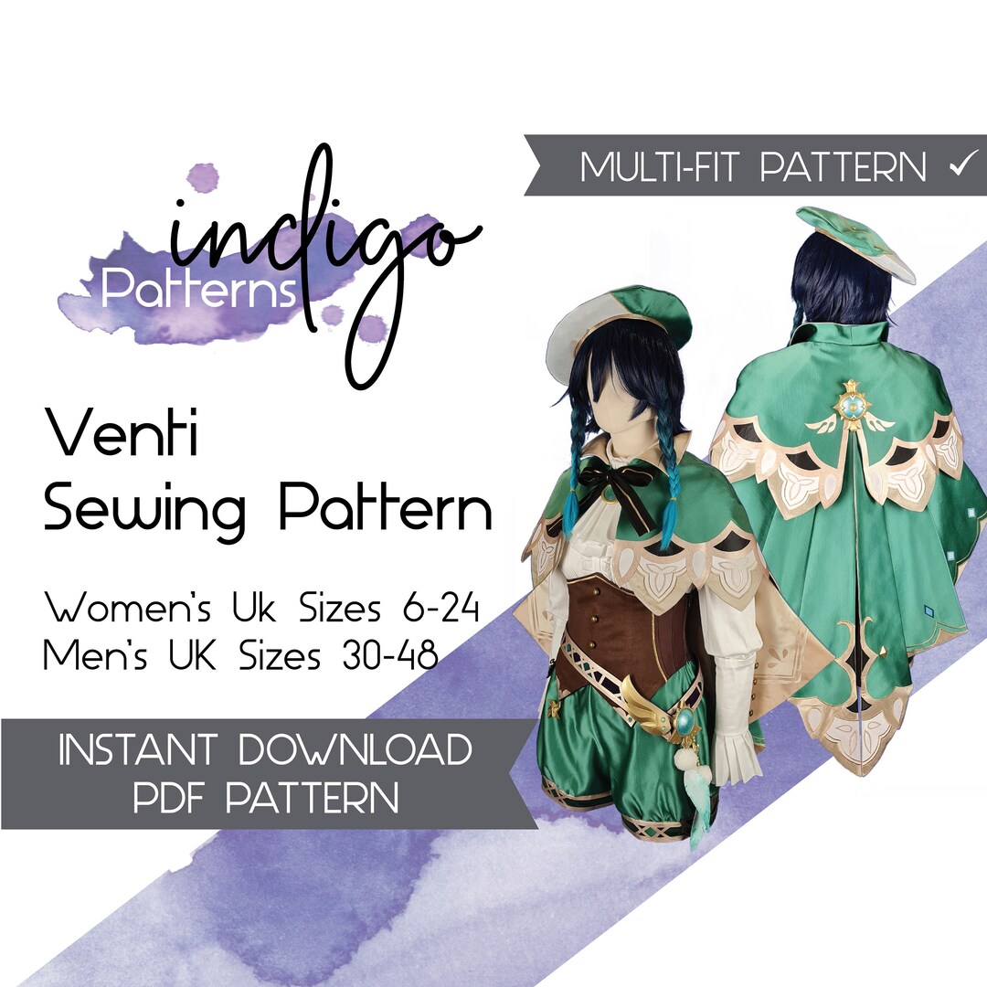 Venti Cosplay Sewing Pattern: Genshin Impact Costume (PDF Pattern) - Etsy