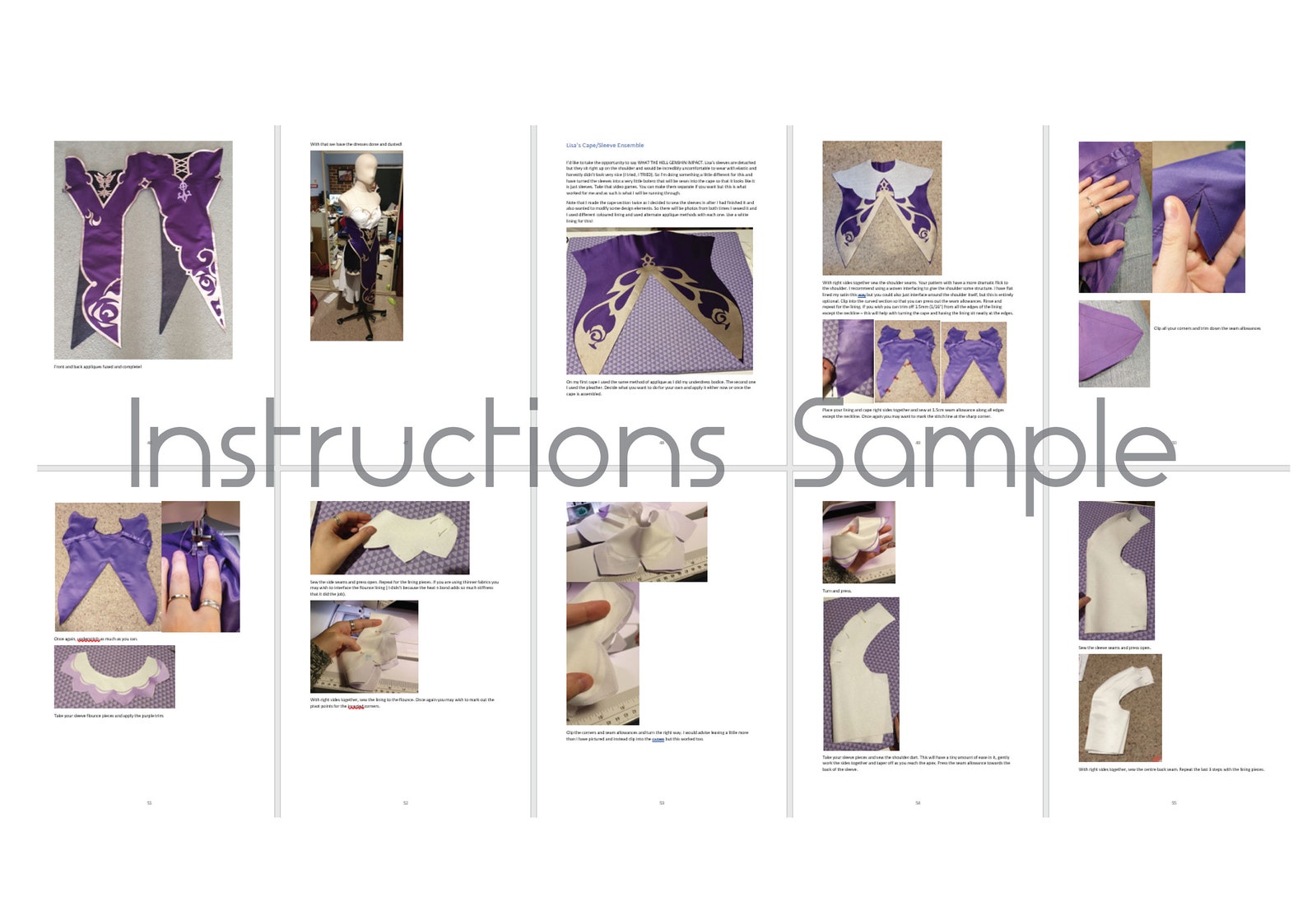 Lisa Genshin Impact Cosplay Sewing Pattern: Women's Costume (PDF ...
