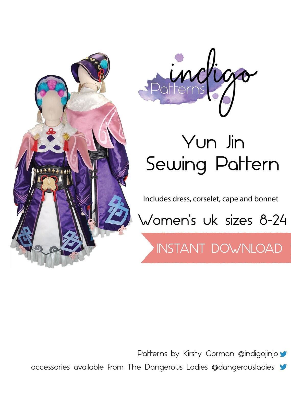 Yun Jin Genshin Impact Cosplay Sewing Pattern Yun Jin - Etsy