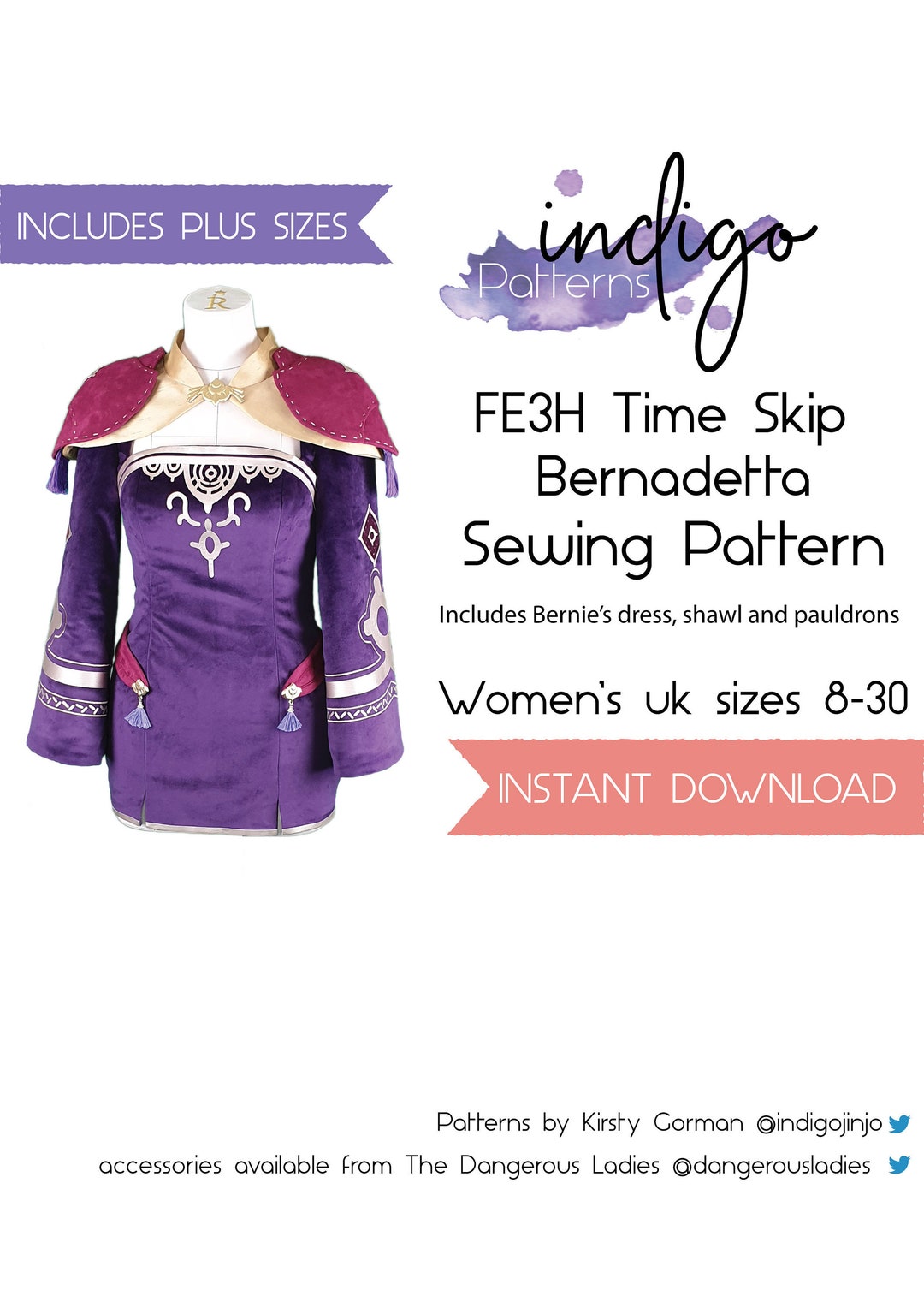 Zeit skip Bernadetta Feuer Emblem drei Häuser Cosplay Muster - Etsy.de