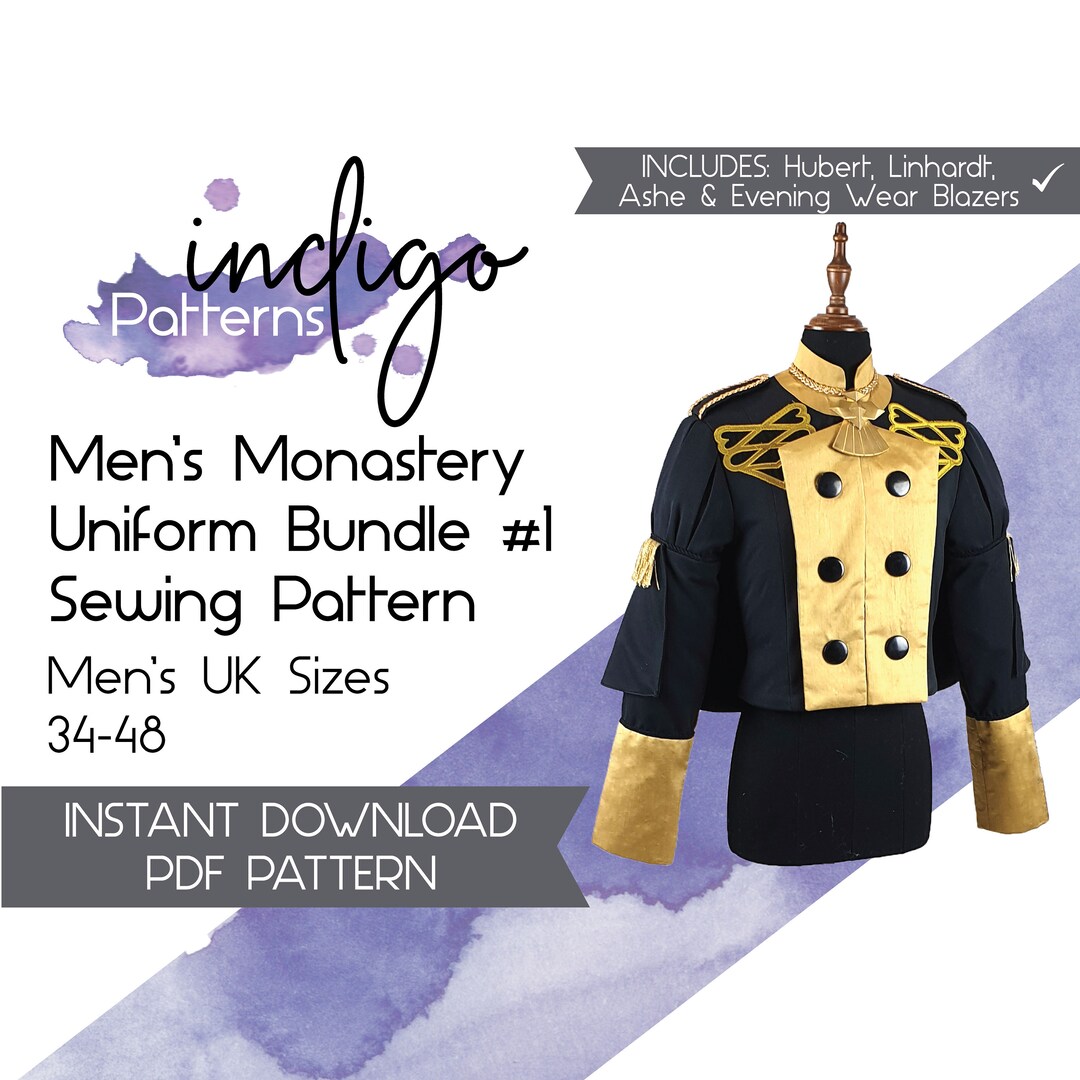 Men's Monastery Uniform Sewing Patterns - Digital Download PDF Pattern ...
